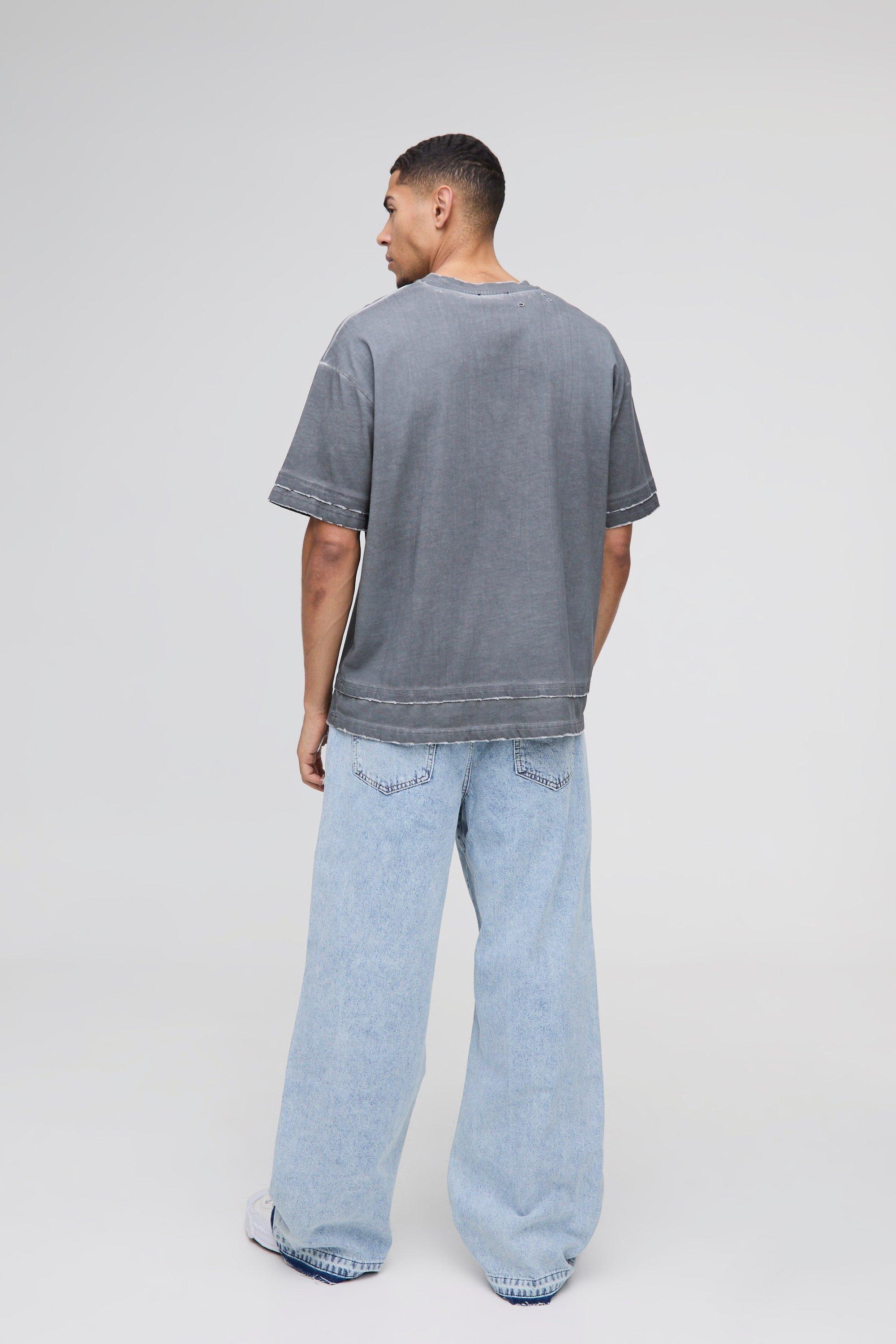 Wide Leg Skater All Over Ripped Distressed Jeans | boohoo CA Wide Leg Skater All Over Ripped Distressed Jeans | boohoo CA